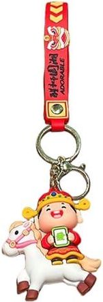 Generico Breloque cheval - Porte-cl&eacute;s pour r&eacute;ussite des vacances | Silicone avec taille compacte, d&eacute;coration chinoise amusante, symbole de lann&eacute;e du cheval, ac