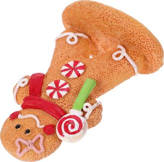 DOITOOL Weihnachtsdeko Lebkuchenmann Figur Resin Miniatur Tischornament für Fenster Deko Weihnachten Party Geschenk Festliche Atmosphäre