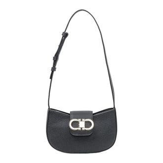 Ferragamo Femme, Sacs, Noir, Taille: ONE Size Double Gancini Mini Bag