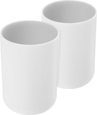 Hemobllo Healeved 2 St&uuml;ck Badezimmerbecher 300ml aus Robustem PP Kunststoff Wei&szlig; Vielseitiger Zahnb&uuml;rsten und Mundwasserbecher f&uuml;r Bad und Haushalt