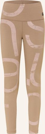 super.natural Tights Capital Logo Mit Merinowolle beige