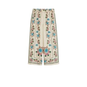 Max Mara Bedruckte Hose aus Seidentwill - - Trousers - Damen - Beige - M
