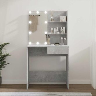 vidaXL Coiffeuse avec led Gris b&eacute;ton 74,5x40x141 cm