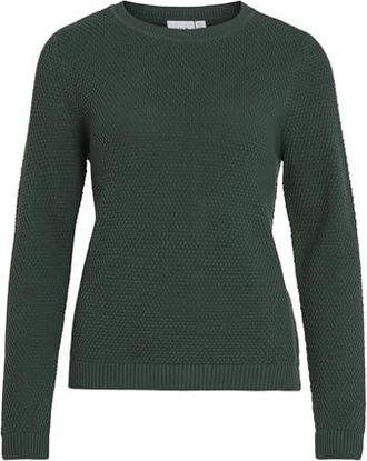 Vila Vila Vidalo Haut tricoté à col Rond L/S Noos Pull, Pineneedle, M Femme