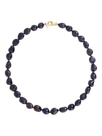 Hai collier &agrave; perles baroque - Noir