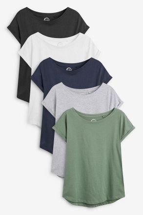 Next T-Shirt T-Shirts, V-Ausschnitt und Fl&uuml;gel&auml;rmel, 5er-Pack (5-tlg)