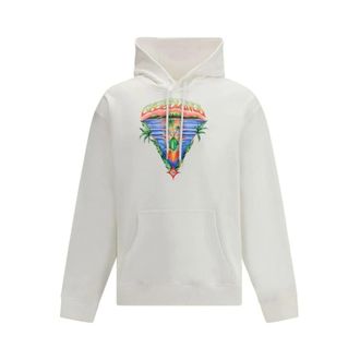 Casablanca Homme, Sweatshirts et sweats &agrave; capuche, Blanc, Taille: S SweaT-shirt ras du cou en coton