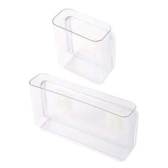 NUOBESTY 2 St&uuml;ck Wandmontierte Aufbewahrungsboxen aus PET Transparente Multifunktionale Wandhalter f&uuml;r Wohnzimmer und B&uuml;ro Stanzfreie Befestigung ohne Wandbesc