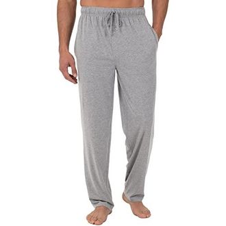 Fruit Of The Loom Mens Extended Sizes Jersey Knit Sleep Pajama Lounge Pant (1 & 2 Packs) Bas de Pijama, Gris Clair pâle, 27-32 Homme