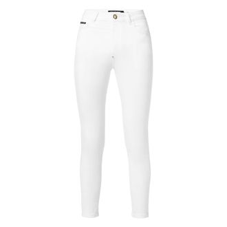 Philipp Plein Femme, Jeans, Blanc, Taille: W28 Denim Pantalons Skinny