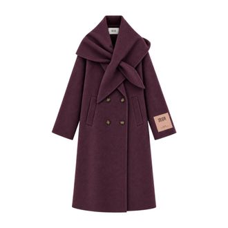 SOLOTRE Zweireihiger Mantel - - Coats - Damen - Lila - L