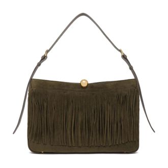Furla Olive Wildleder Fransen Umh&auml;ngetasche - - Bags - Damen - Gr&uuml;n - ONE SIZE