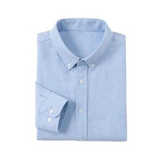 Generic Chemise &agrave; manches longues en coton Oxford pour homme, coupe ajust&eacute;e, d&eacute;contract&eacute;e, respirante, boutonn&eacute;e, bleu, 3XL