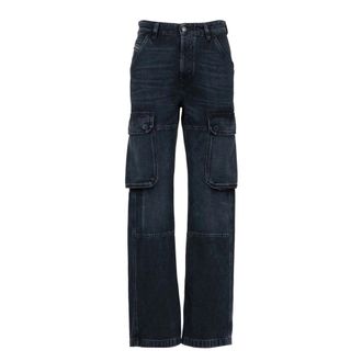 Diesel Schwarze Denim-Cargohose - - Jeans - Damen - Schwarzk - W28 L32