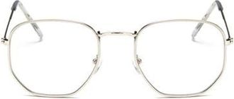 Generic Lunettes de soleil pour homme Monture en métal UV400 Lunettes de conduite de pêche pour activités de plein air, Argenté/transparent, Taille unique