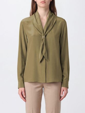 Max Mara Seidenbluse mit Schluppenkragen mit langen &Auml;rmeln
