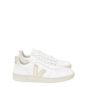 Veja V-10 Chromfreie Sneakers - - Shoes - Damen - Wei&szlig; - 40 EU