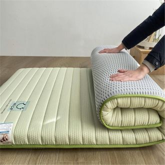 Generic Dicke japanische Futonmatratze, extra weich, Faltbare Isomatte, weich, atmungsaktiv und aufrollbar, für Wohnzimmer, Schlafsaal, Sofa, Camping(Green,Qu