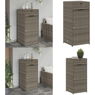 vidaXL Gartenschrank Grau 55x55x111 cm Poly Rattan - Outdoor-Schrank - Gartenschrank - Stauraum - Gartenorganisation - Polyrattan - Home & Living