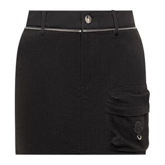 Moncler Willow Smith Logo Patch Minirock - - Skirts - Damen - Schwarzk - 2XS