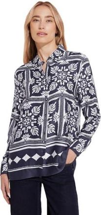 Street One A344664 Chemisier en Satin Imprim&eacute;, Bleu Fonc&eacute;, 42 Femmes T-Shirt, Multicolore