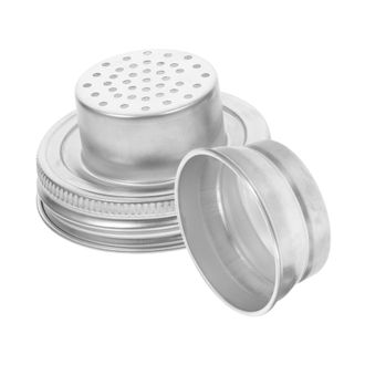 Cabilock Deckel F&uuml;r Glasstreuer Verschl&uuml;sse F&uuml;r Gew&uuml;rzbeh&auml;lter Deckel F&uuml;r Gew&uuml;rzgl&auml;ser Glasdeckel Glasaufs&auml;tze Edelstahl Silikondichtring Mehrzweck Dosieren