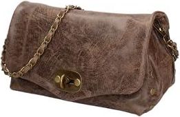 Gave Lux Sac &agrave; bandouli&egrave;re pour femme en cuir v&eacute;ritable Made in Italy 25x15x11 cm GLX228104323FBG, taupe, Taille unique