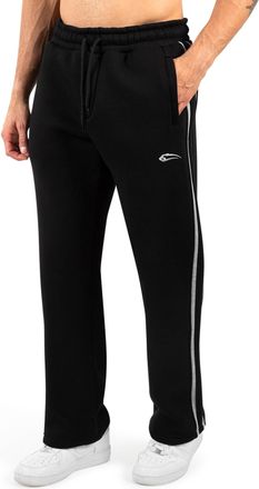 Smilodox Jogginghose Herren Yasin, Sweathose mit Logo, Bequeme Freizeithose mit Kordelzug, Seitentaschen und wei&szlig;en Seitenstreifen, Angenehmes Material, Optima