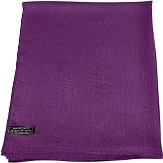CJ Apparel Violet Echarpe de Pashmina en Châle Népalaise Solide Couleur Unie Conception Wrap Étole Secondes