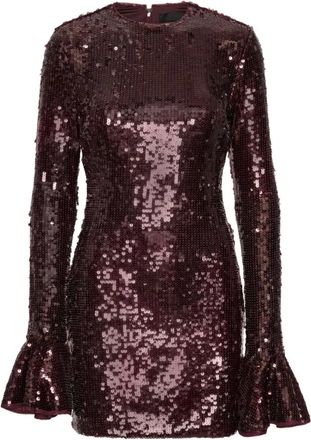 Rotate Rotate Birger Christensen, Femme, Robes, Rouge, Taille: 40 FR Sequins Ls Mini Dress
