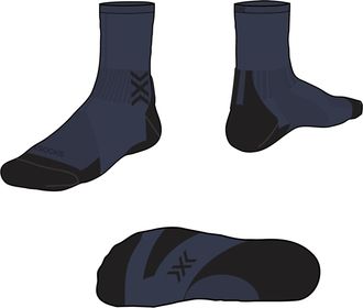 X Socks Run Discover Crew Socken - Optimale Belüftung & Stabilisierung beim Laufen - Air-Conditioning-Kanal, Muskelunterstützung & Komfort für intensive Train