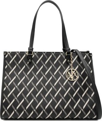 A|X Armani Exchange sac cabas à motif géométrique - Noir