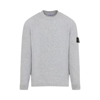 Stone Island Homme, Pulls, Gris, Taille: XL Pull Ras du Cou en Fil Fantaisie