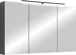 Byliving Spiegelschrank Spree/Korpus matt mit Spiegeltüren/Hängeschrank mit Soft-Close-Funktion/Inklusive LED-Beleuchtung/Badschrank mit Stecker- und Schalterd