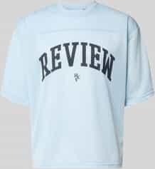 Review T-Shirt aus Mesh mit Logo-Print