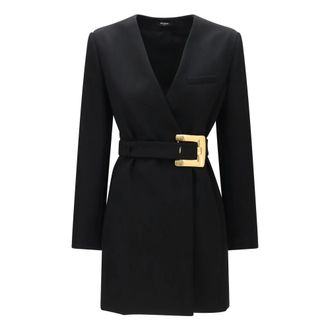 Balmain Kurzes G&uuml;rtelkleid - - Dresses - Damen - Schwarzk - XS