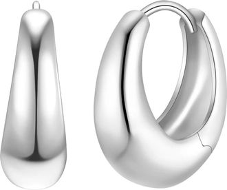 Glanzst&uuml;cke M&uuml;nchen Ohrringe - Sterling Silber Creolen - Gr. unisize - in Silber - f&uuml;r Damen