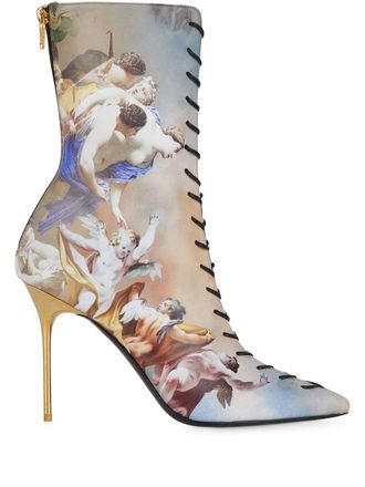 Balmain bottines &agrave; imprim&eacute; graphique - Tons neutres