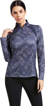 Ariat Damen-Sunstopper 2.0 1/4 Zip Baselayer 10030429 - Char Bit Womens Size - XS
