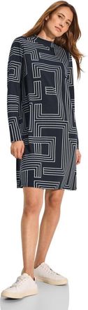 Cecil Damen B144184 Knielanges Jaquard-Kleid, Deep Petrol, XL EU