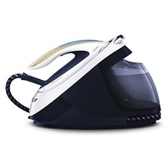 Philips PerfectCare Elite Dampfb&uuml;geleisen f&uuml;r mittlere Familienkorbladungen, mit OptimalTEMP: kein Stoffbrand garantiert, 6,7 bar, 470 g Dampfboost, Navy - GC