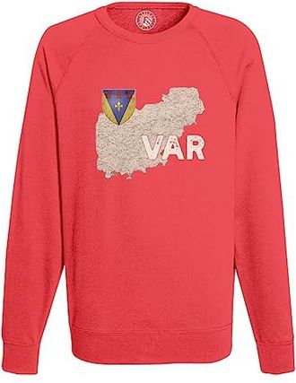 Fabulous Sweatshirt Homme Rouge Var 83 Departement Toulon Carte Ancienne Rare PACA