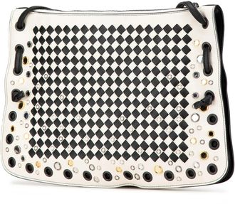 Bottega Veneta Hobo Bags - Nappa Intrecciato Check Grommet Palio Crossbody - Gr. unisize - in Wei&szlig; - f&uuml;r Damen