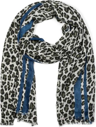 styleBREAKER Schal Weicher Schal mit Leoparden Print und Streifen