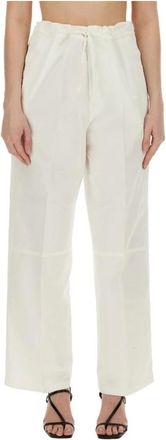 Victoria Beckham Femme, Pantalons, Blanc, Taille: 36 FR Relaxed Fit Drawstring Waist Pantalons