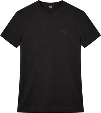 Emporio Armani Homme, Tops, Noir, Taille: M Slim fit Jersey pesante Girocollo