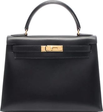 Herm&egrave;s 1971 Box Calf Kelly I Sellier 28 handbag - Schwarz