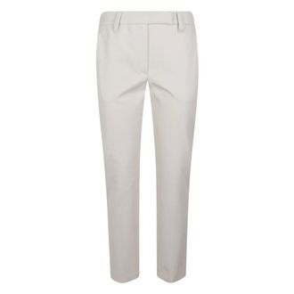 Brunello Cucinelli Femme, Pantalons, Blanc, Taille: 40 FR Slim-fit Pantalons