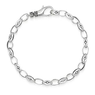 Nialaya Homme, Accessoires, Gris, Taille: 2XL Sterling Silver Star Link Bracelet