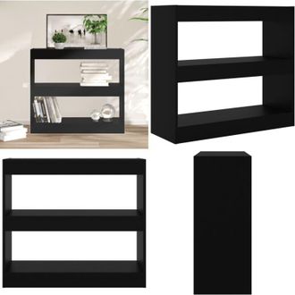 vidaXL Bücherregal/Raumteiler Schwarz 80x30x72 cm - Bucherregal - Raumteiler - Holzmöbel - Schwarz - Wohnzimmerdeko - Home & Living